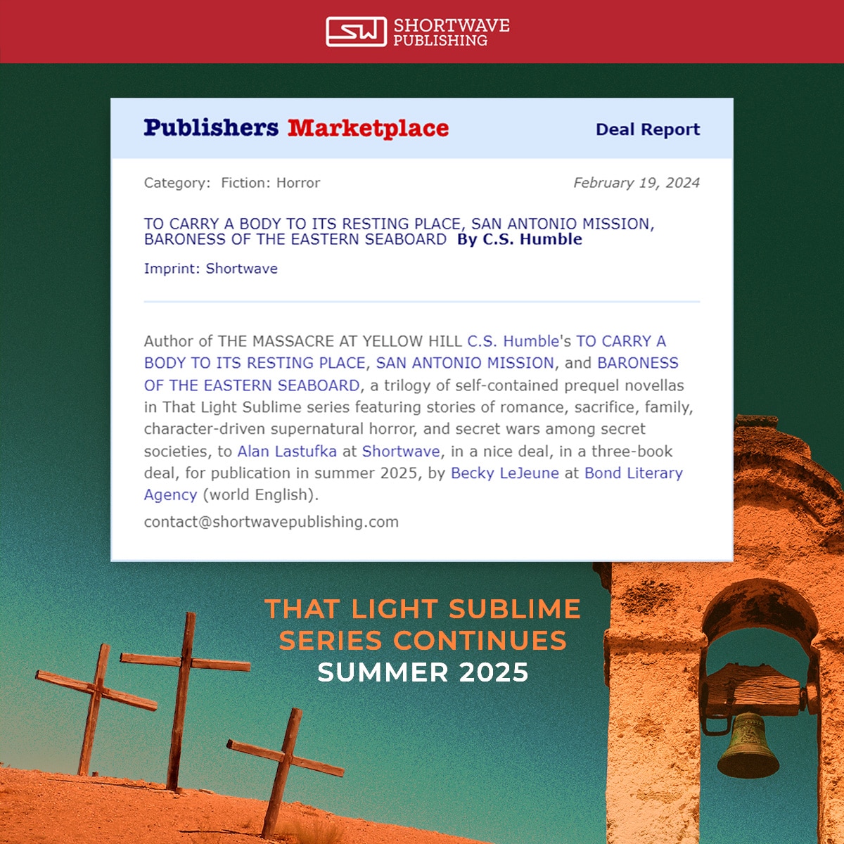 New Deal Announcement - THE PEREGRINE ESTATE TRILOGY - Shortwave Publishing