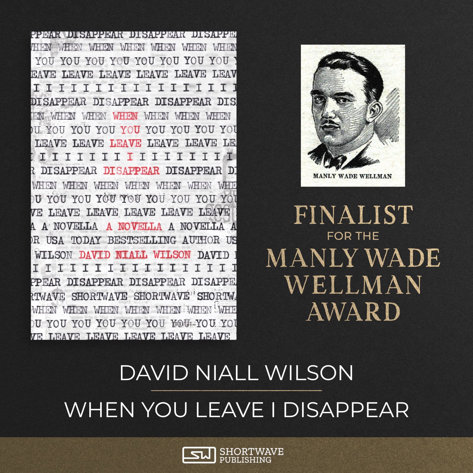 WHEN YOU LEAVE I DISAPPEAR is a Manly Wade Wellman Award Finalist ...
